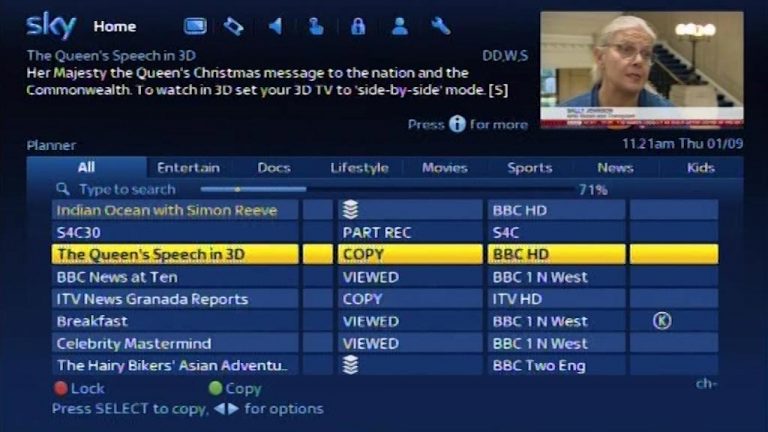 Sky Television EPG – Electronic Programme Guide | TVARK