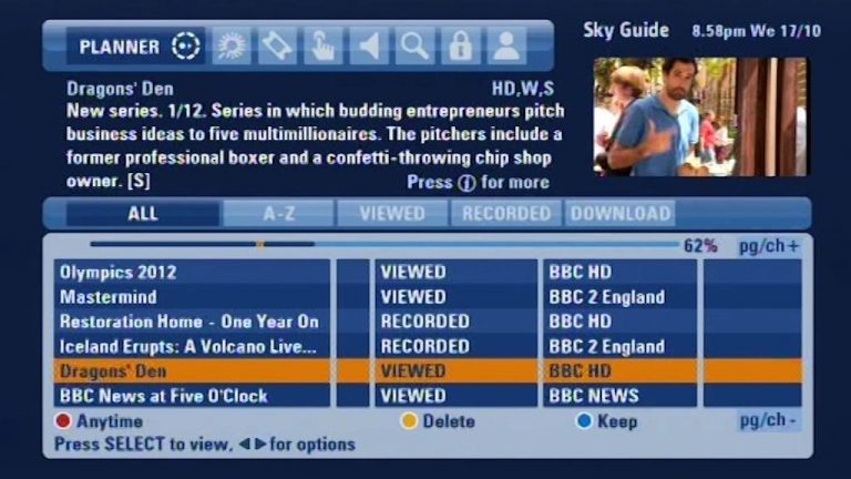 Sky Television EPG – Electronic Programme Guide | TVARK
