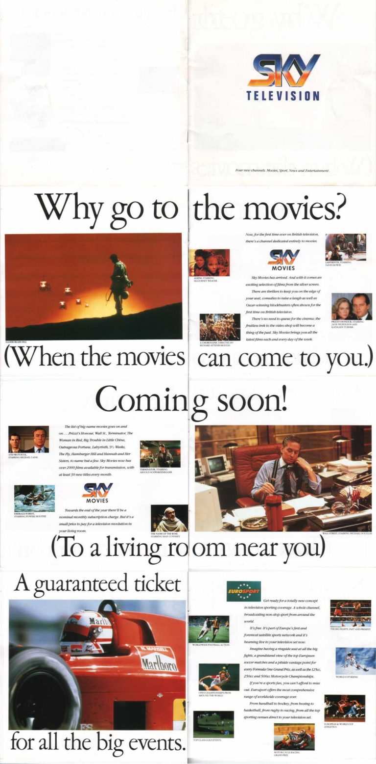 Sky TV Corporate Logo & Print Examples 1989 – 1991 | TVARK