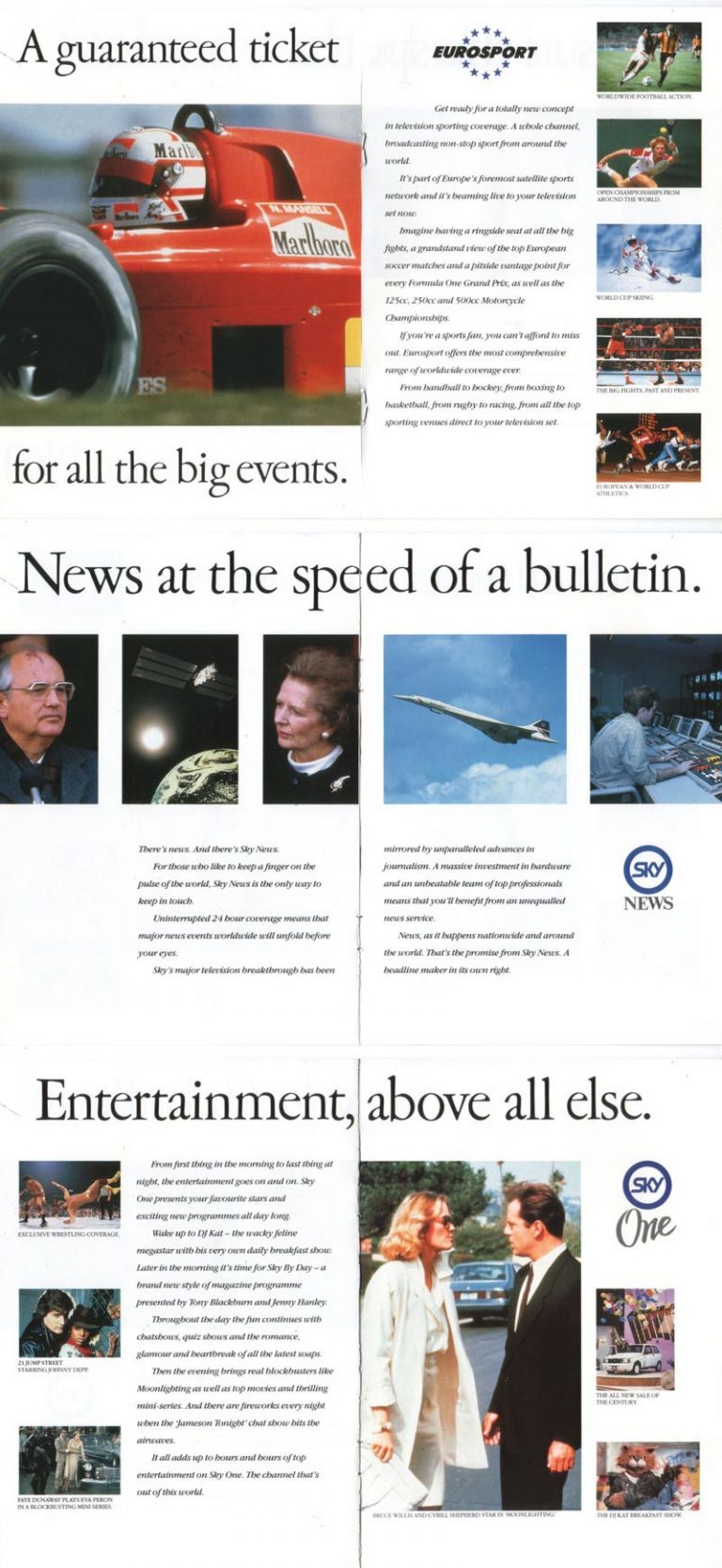 Sky TV Corporate Logo & Print Examples 1989 – 1991 | TVARK