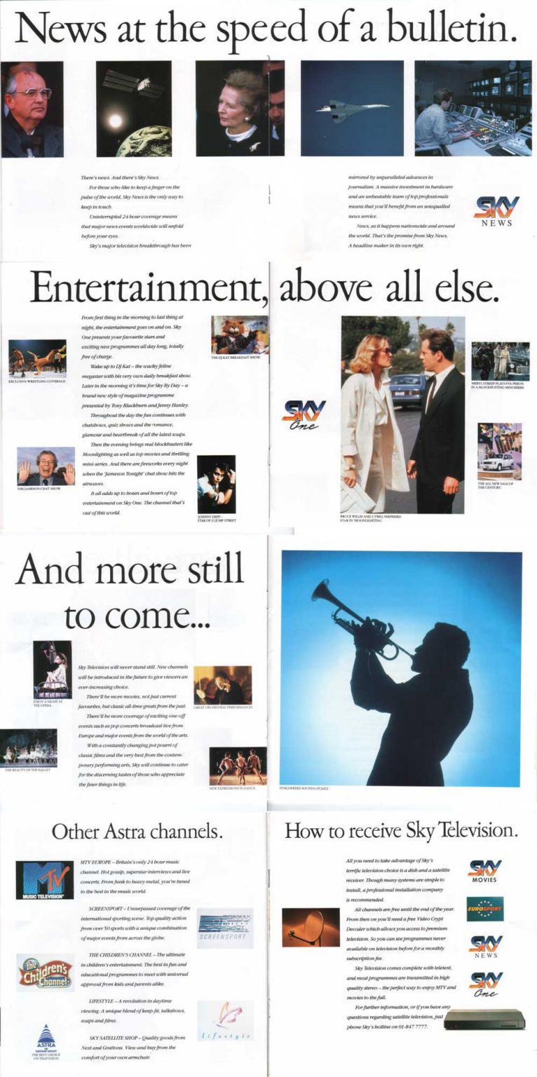 Sky TV Corporate Logo & Print Examples 1989 – 1991 | TVARK