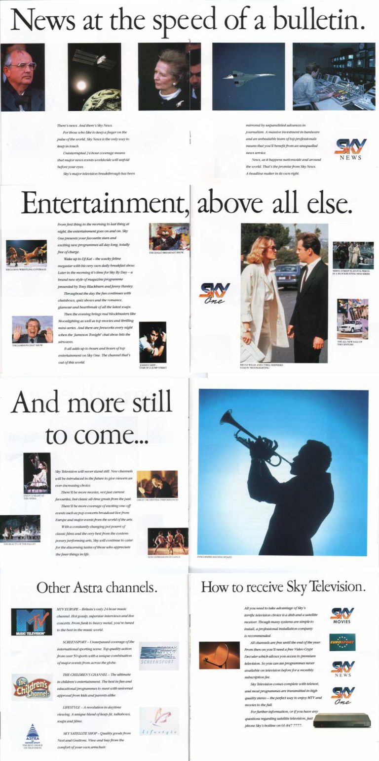 Sky TV Corporate Logo & Print Examples 1989 – 1991 | TVARK