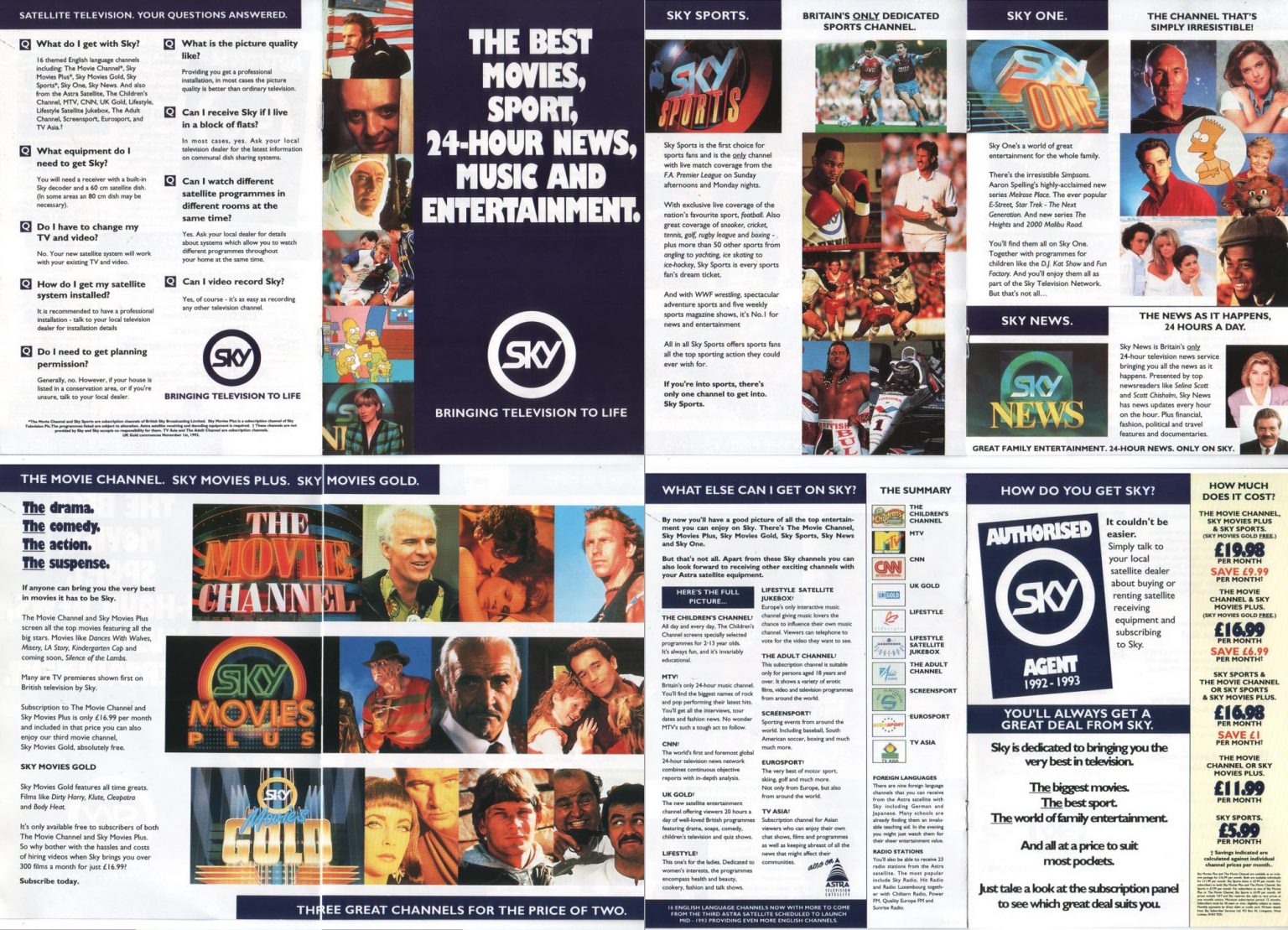 Sky TV Corporate Logo & Print Examples 1991 – 1993 | TVARK