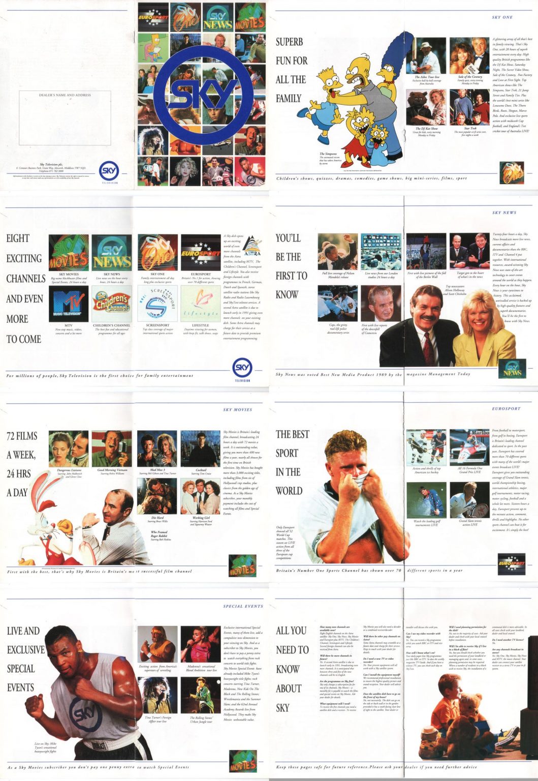 Sky TV Corporate Logo & Print Examples 1989 – 1991 | TVARK