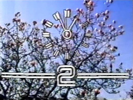 BBC2 Closedown with clock keyed over slide | TVARK