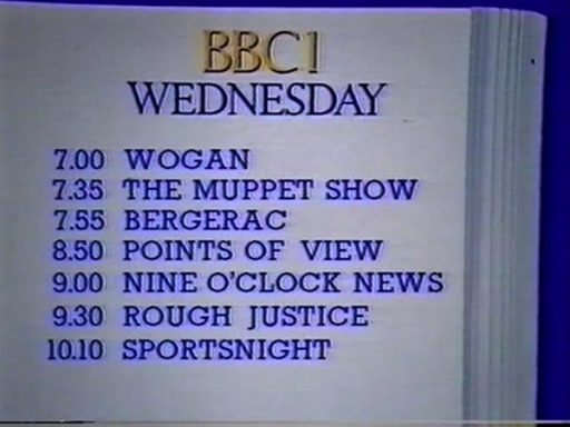 BBC1 Wednesday menu | TVARK