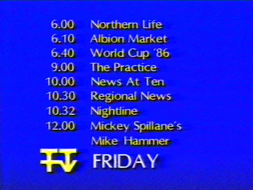 Tyne Tees Menu | TVARK