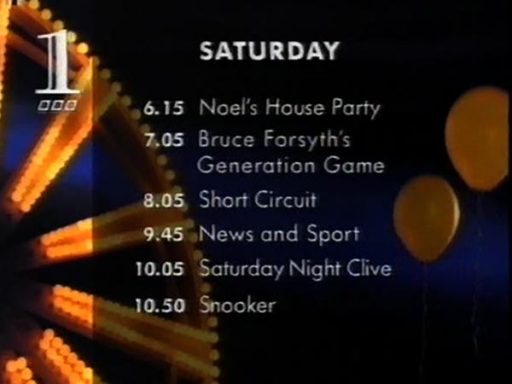 BBC1 Saturday Menu | TVARK