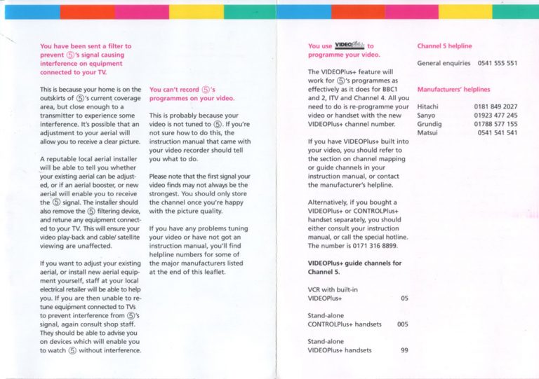 Channel 5 1997 Launch | TVARK