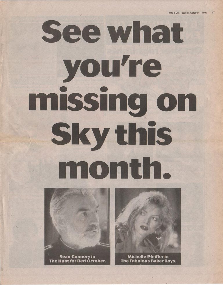 Sky TV Corporate Logo & Print Examples 1991 – 1993 | TVARK