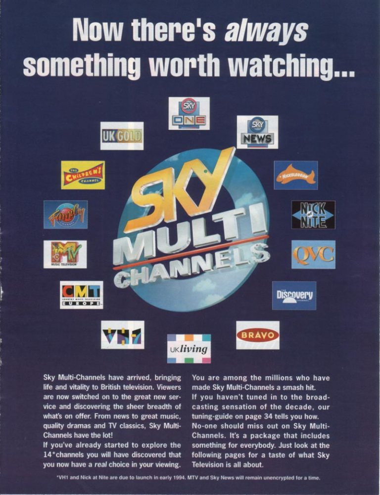 Sky TV Corporate Logo & Print Examples 1993 – 1994 | TVARK