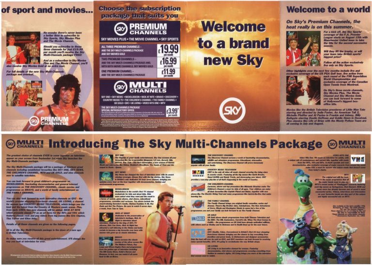 Sky TV Corporate Logo & Print Examples 1993 – 1994 | TVARK