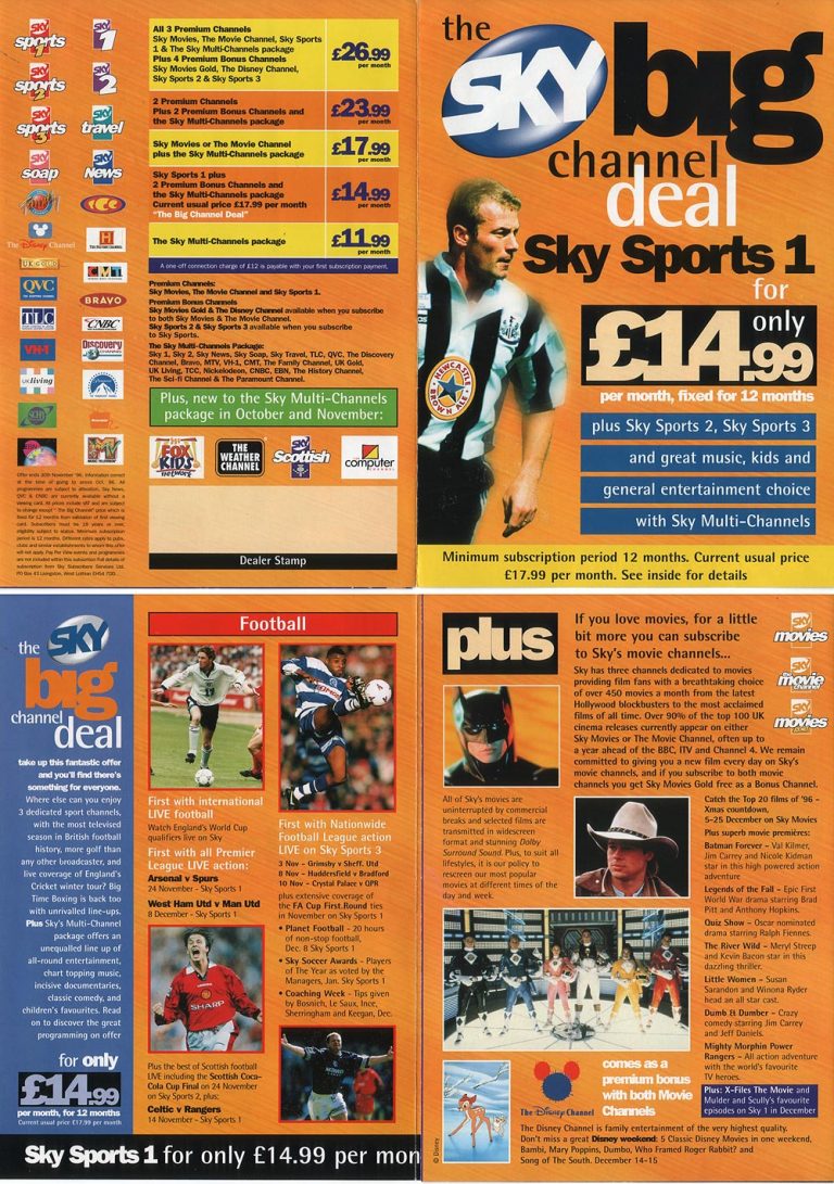 Sky TV Corporate Logo & Print Examples 1997 – 1998 | TVARK