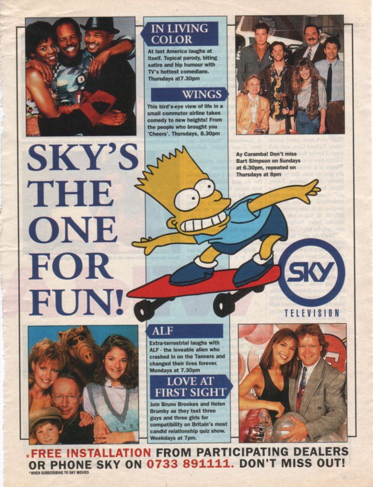 Sky TV Corporate Logo & Print Examples 1989 – 1991 | TVARK