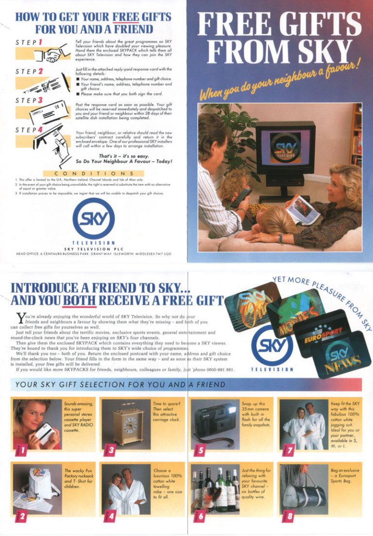 Sky TV Corporate Logo & Print Examples 1989 – 1991 | TVARK