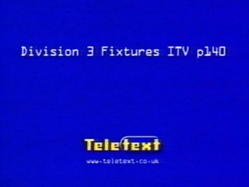 Teletext Football Fixtures Advert | TVARK