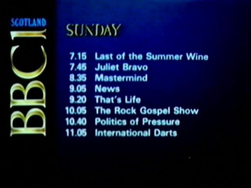 BBC 1 Scotland Menu | TVARK